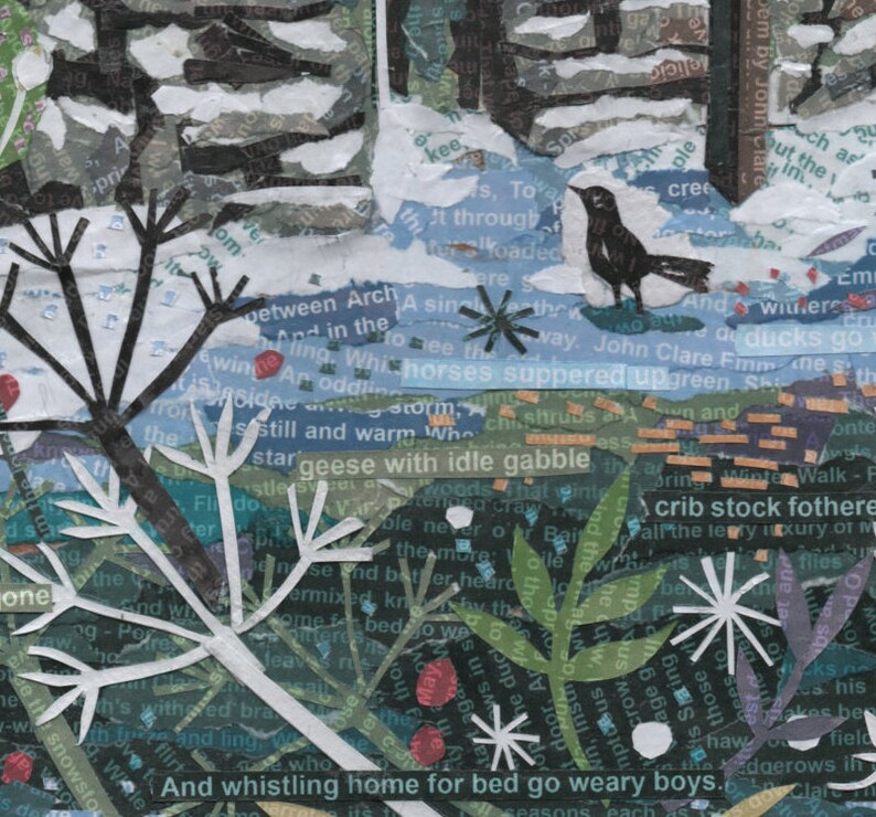 John Clare Poem Art Print: Winter Evening Landscape Collage - Etsy