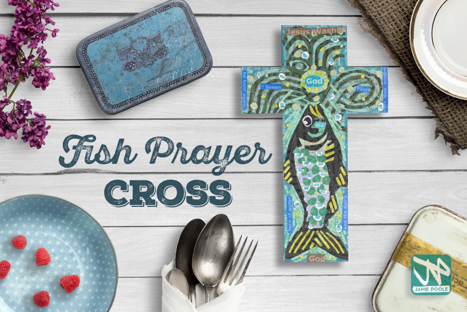 Fish Prayer Cross, Wooden Wall Cross,christian Wall Art,christian Home ...