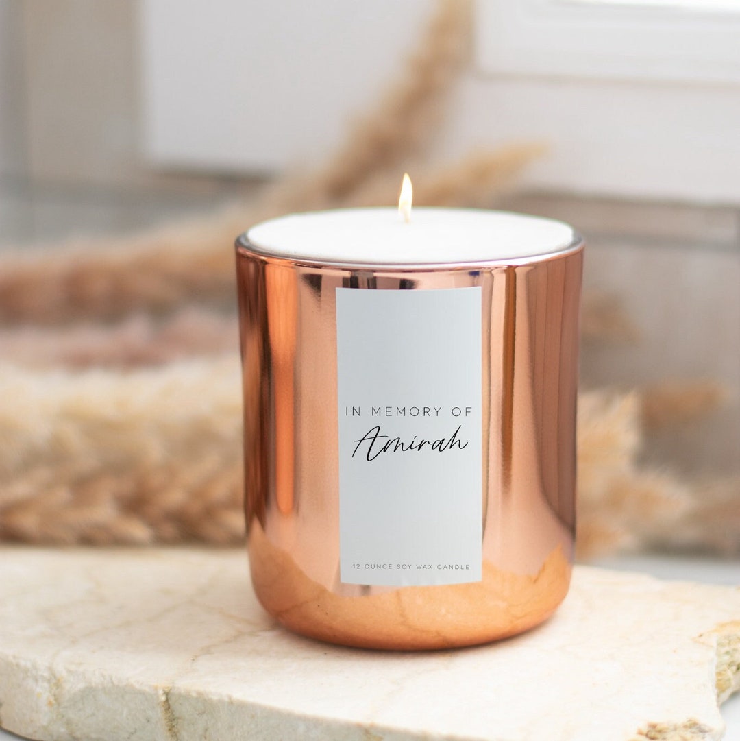 Personalized Memorial Soy Candle: Juniper Cypress Scent - Etsy