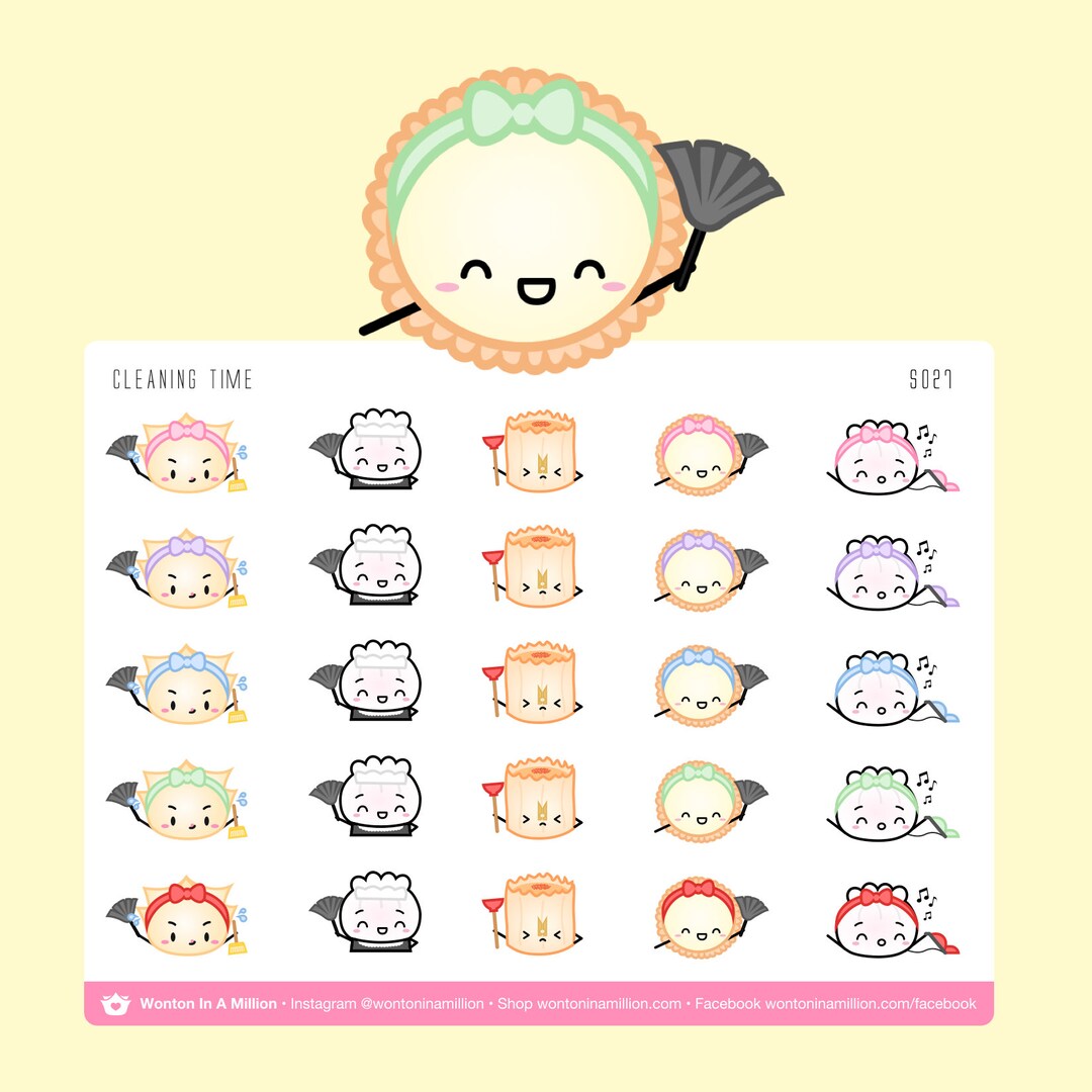S027 Cleaning Stickers Stickers wonton in A Million, Planner Stickers ...