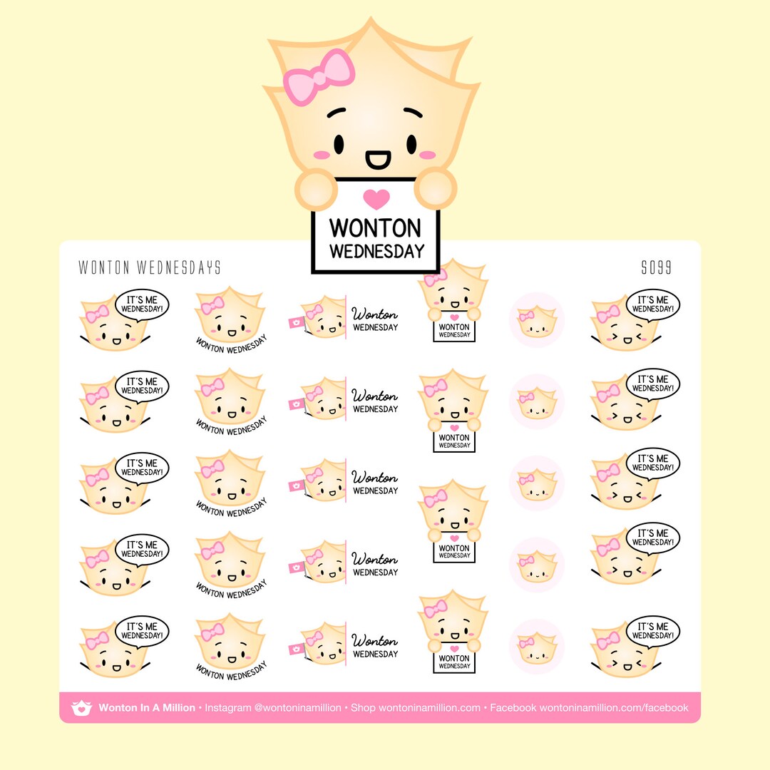 S099 Wonton Mittwoch Sticker Aufkleber Wonton In A Million, Planner ...