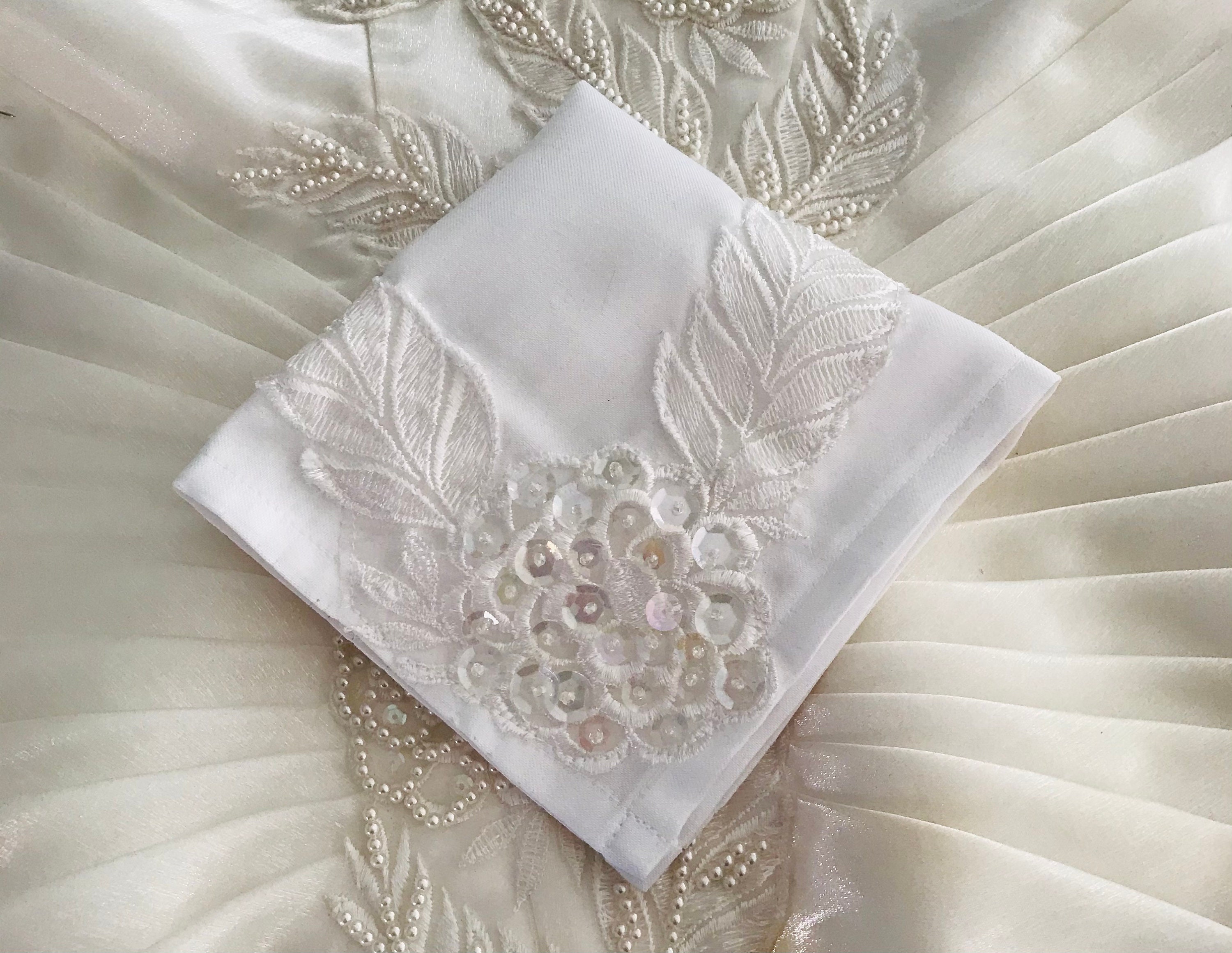 Handkerchief made from Moms Wedding Dress or Veil Heirloom | Etsy