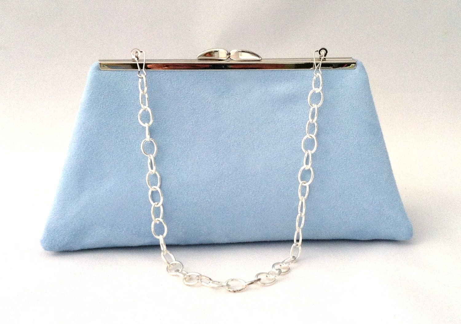 Gorgeous Light Blue Suede Handbag | Etsy