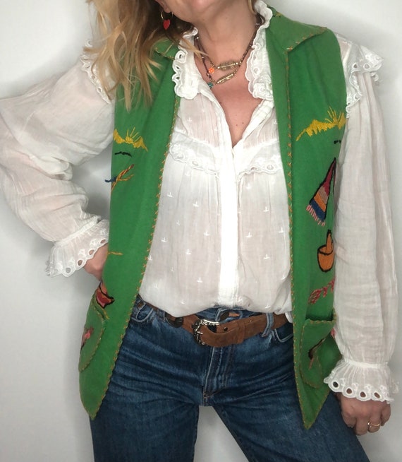 Embroidered Mexican Vest - Gem