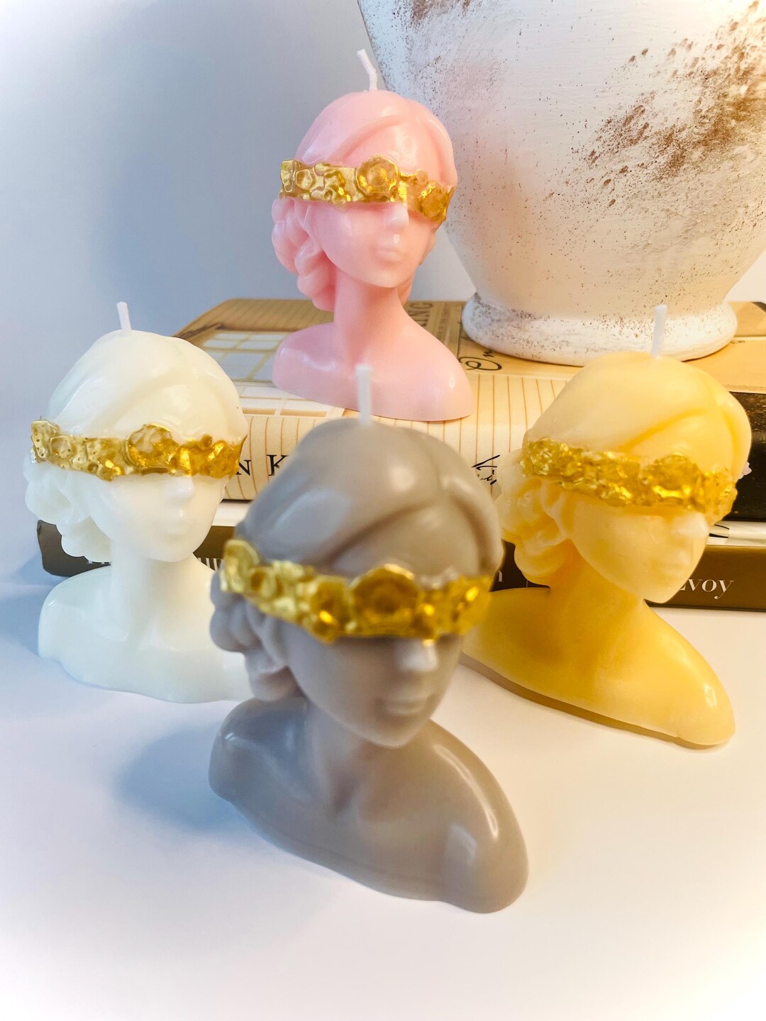 Blindfolded Woman Candle: Handmade Soy Beeswax Sculpture Candle - Etsy