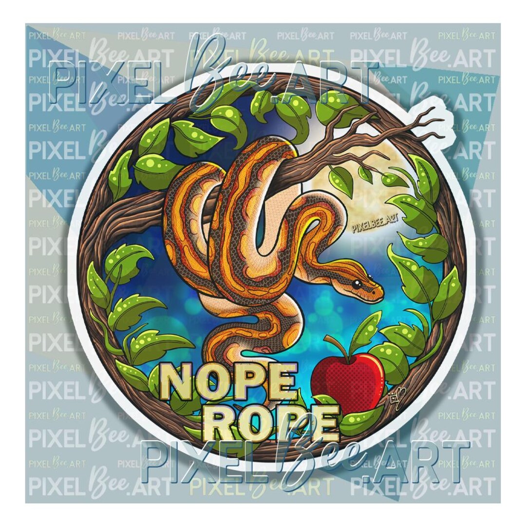 Cute Banana Morph Nope Rope Ball Python Sticker for Snake Enthusiasts ...