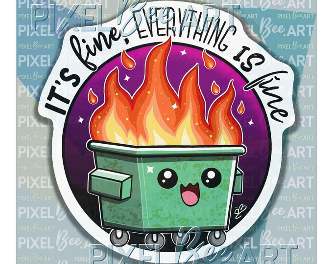 Cute Dumpster Fire Vinyl Sticker - Etsy