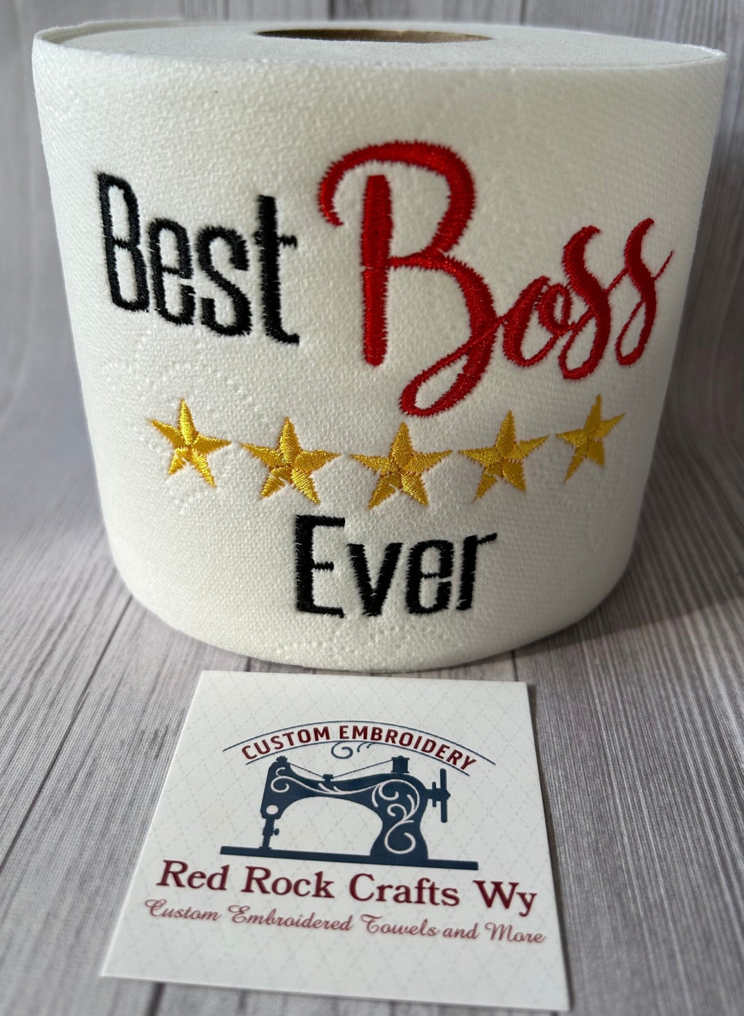 Best Boss Ever Embroidered Gift, Toilet Paper Gift, Gag Gift ...