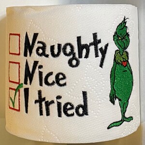 Grinch Embroidered Toilet Paper, Christmas Toilet Paper Gift - Etsy