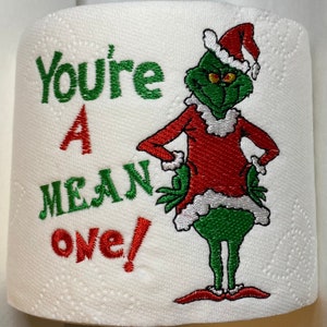 Grinch Embroidered Toilet Paper, Christmas Toilet Paper Gift - Etsy
