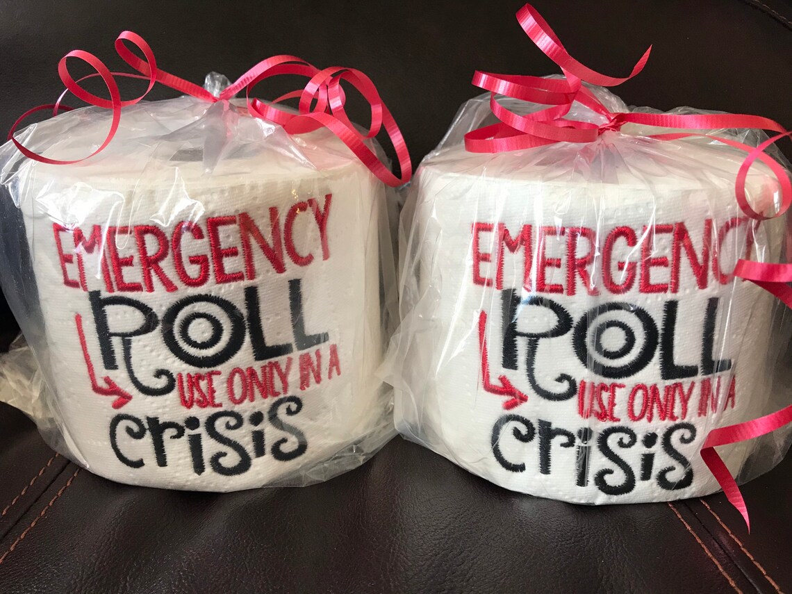 Emergency Roll Embroidered Toilet Paper - Etsy
