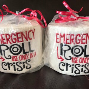 Emergency Roll Embroidered Toilet Paper - Etsy