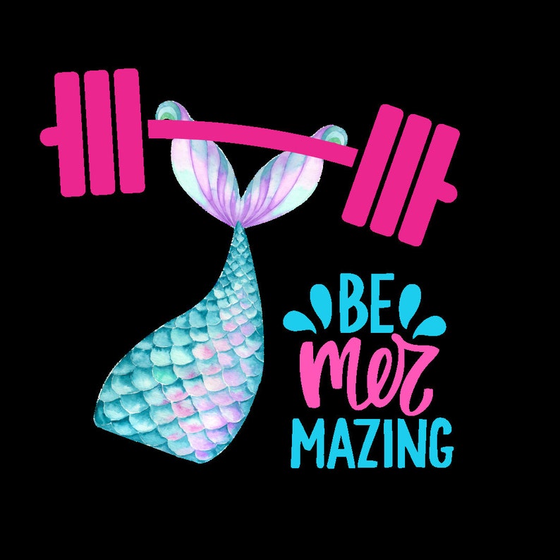 Mermaid Workout PNG - Etsy