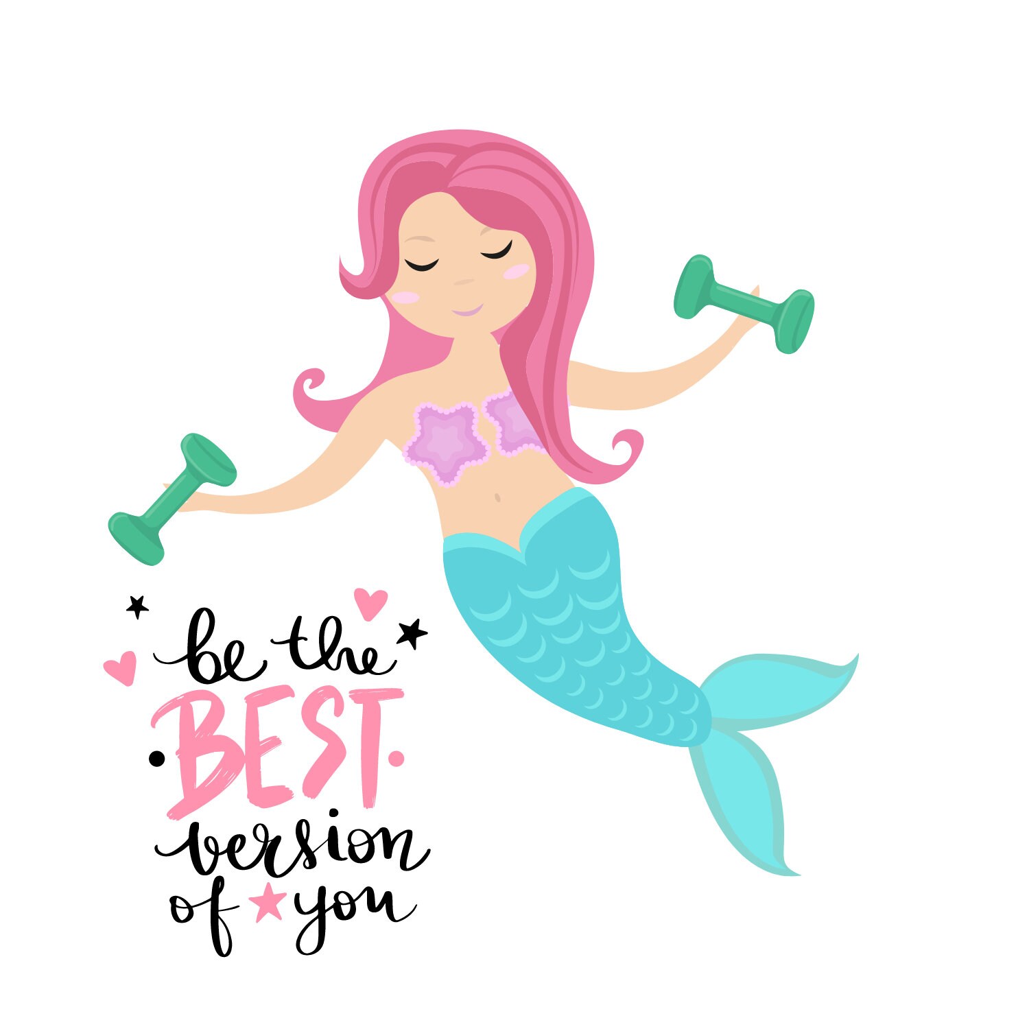 Mermaid Workout PNG - Etsy