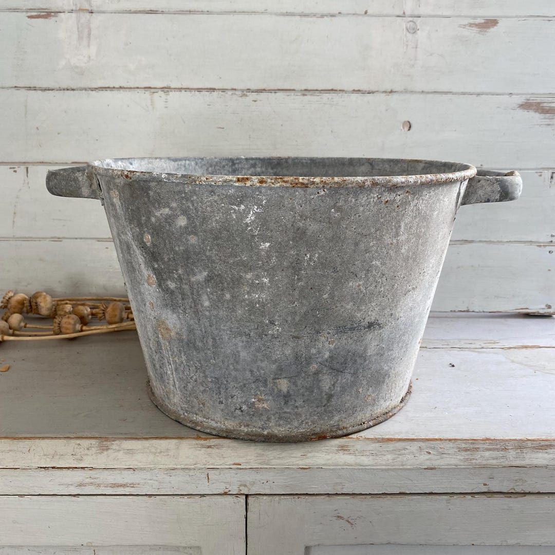 Vintage Galvanised Wash Tub, Vintage Bulb Planter, Garden Planter ...