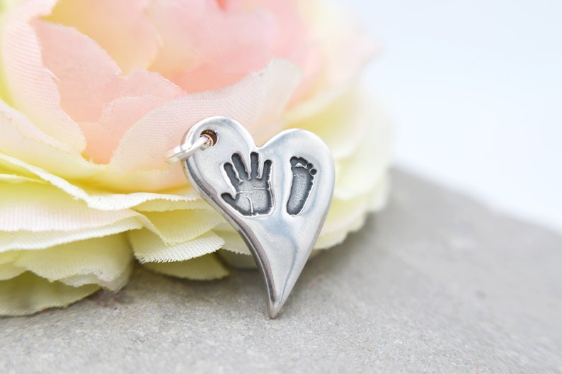 Real Handprint and Footprint Pendant Necklace Personalized | Etsy
