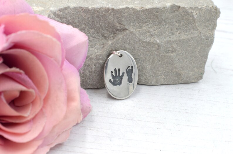 Real Handprint and Footprint Pendant Necklace Personalized | Etsy