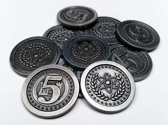 Atomic Silver Coins set of 10 | Etsy