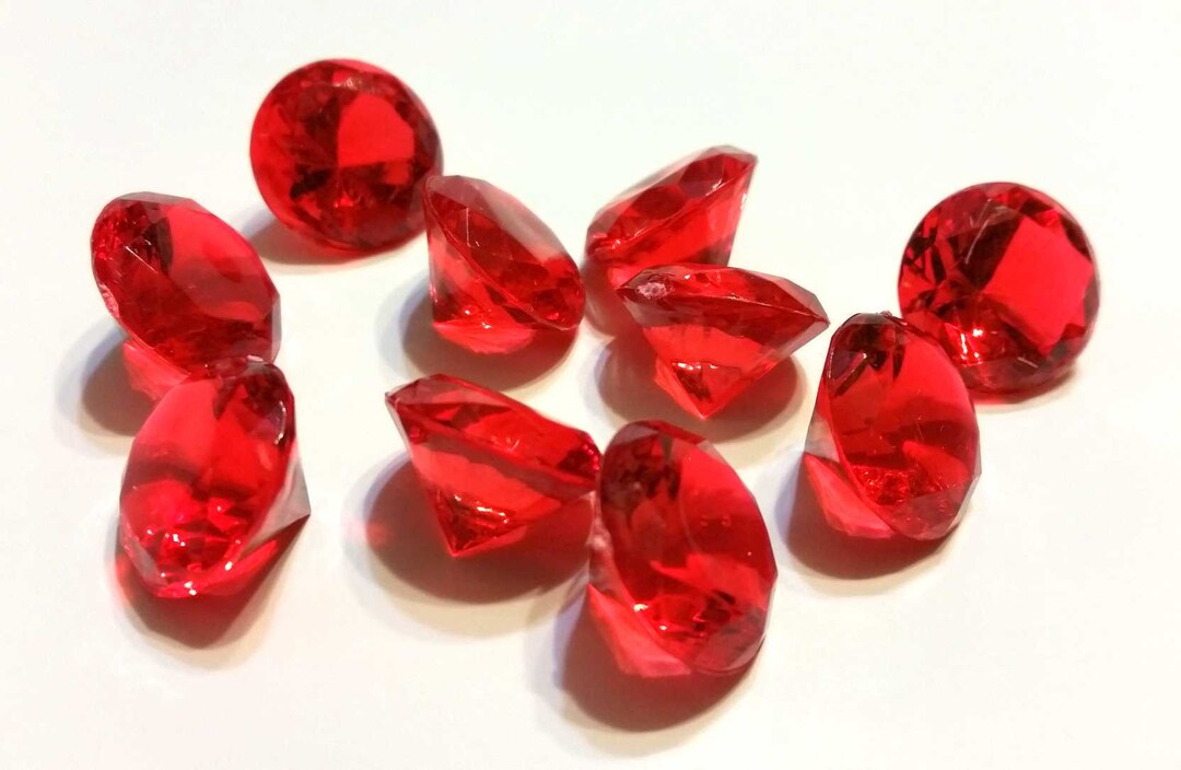 Red Gems - Acrylic (set of 10) - Etsy