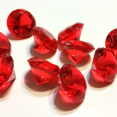 Red Gems Acrylic set of 10 - Etsy