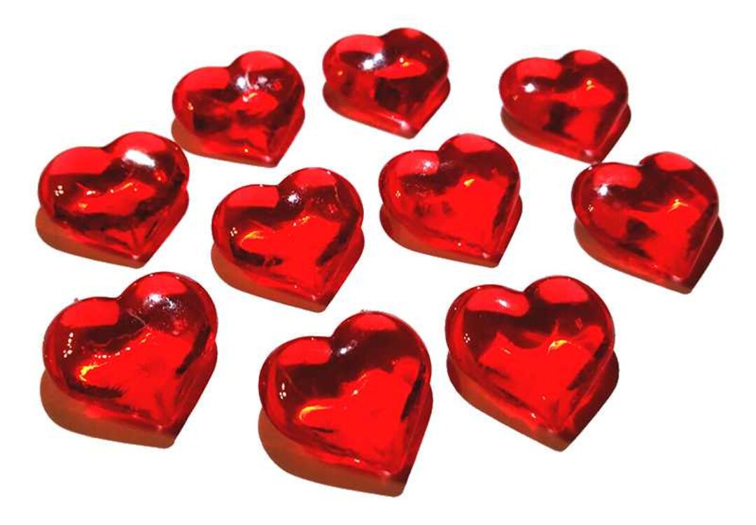 Red Hearts (set of 10) - Etsy