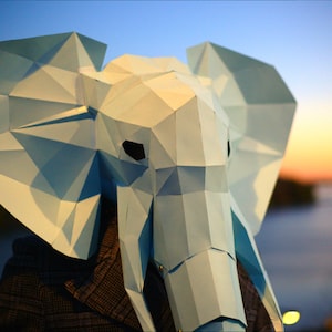 DIY Elephant Head Paper Mask - Etsy