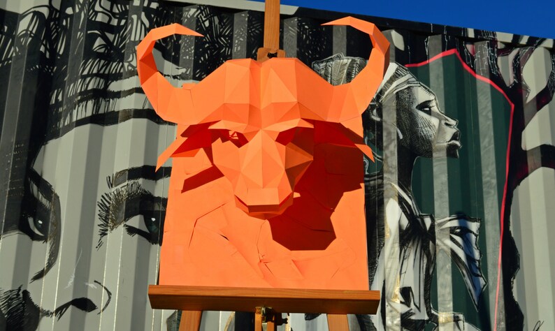 African Buffalo Paper Mask - Etsy