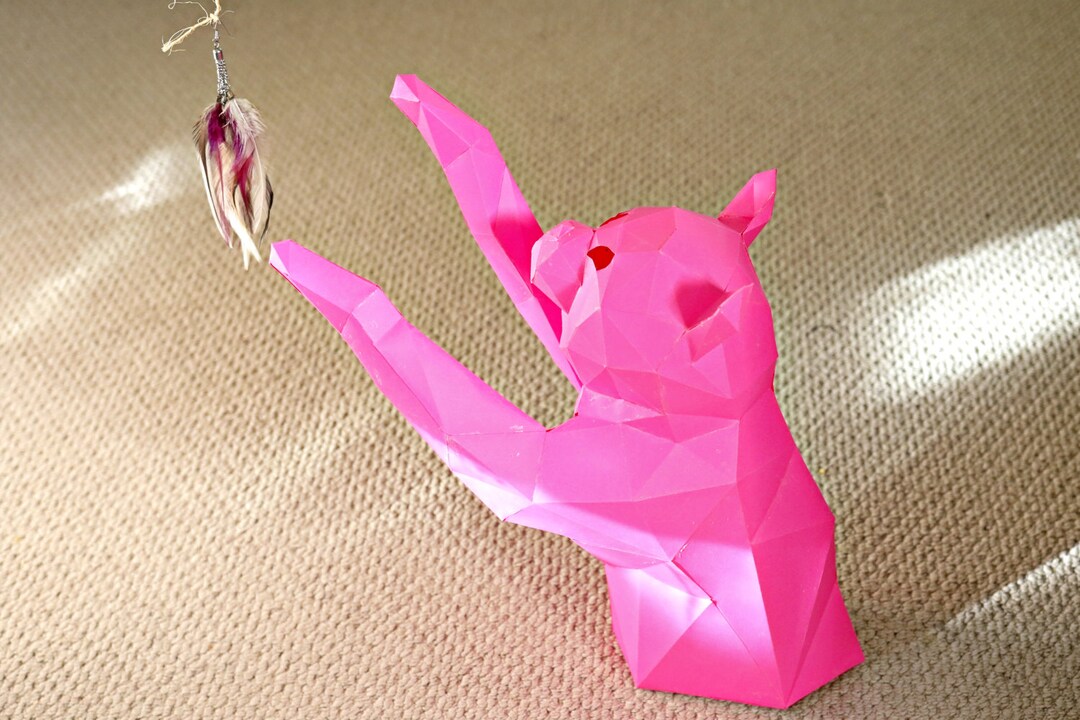 Paper Cat Sculpture Papercraft - Etsy