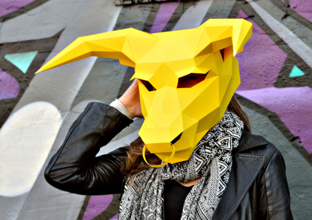 Bull Paper Mask - Etsy