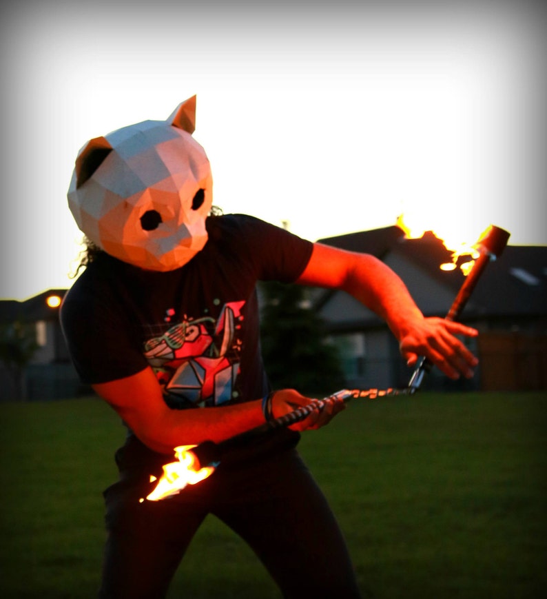 Cat Head Paper Mask - Etsy