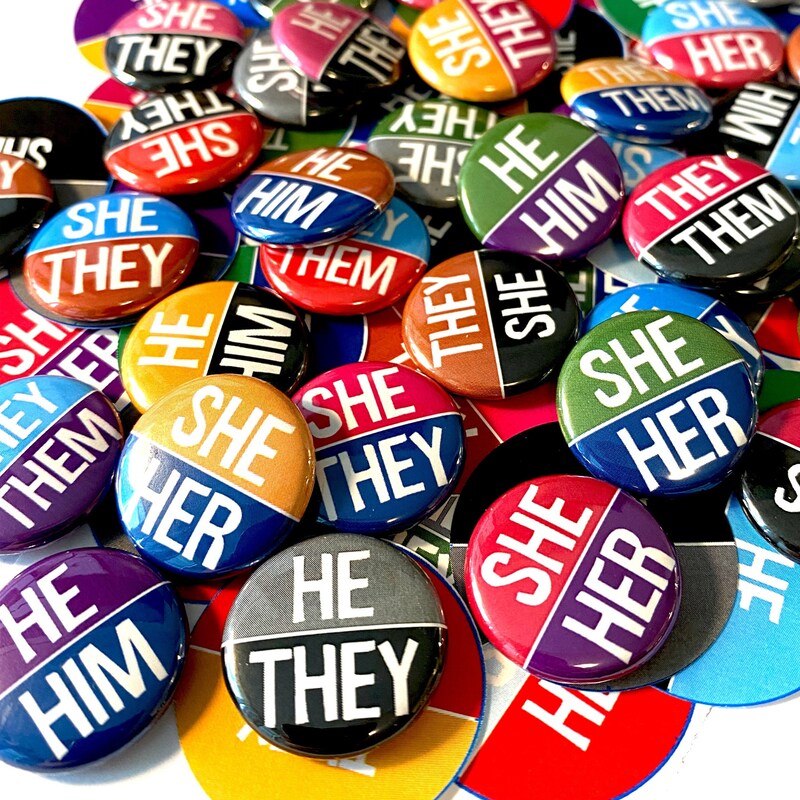 Pronoun Pins - Etsy