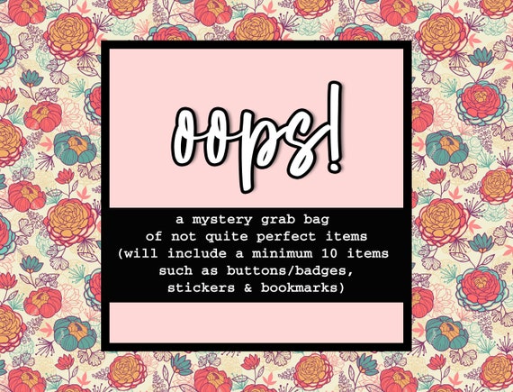OOPS Grab Bag 10 Buttons B-grade Badges Stickers | Etsy