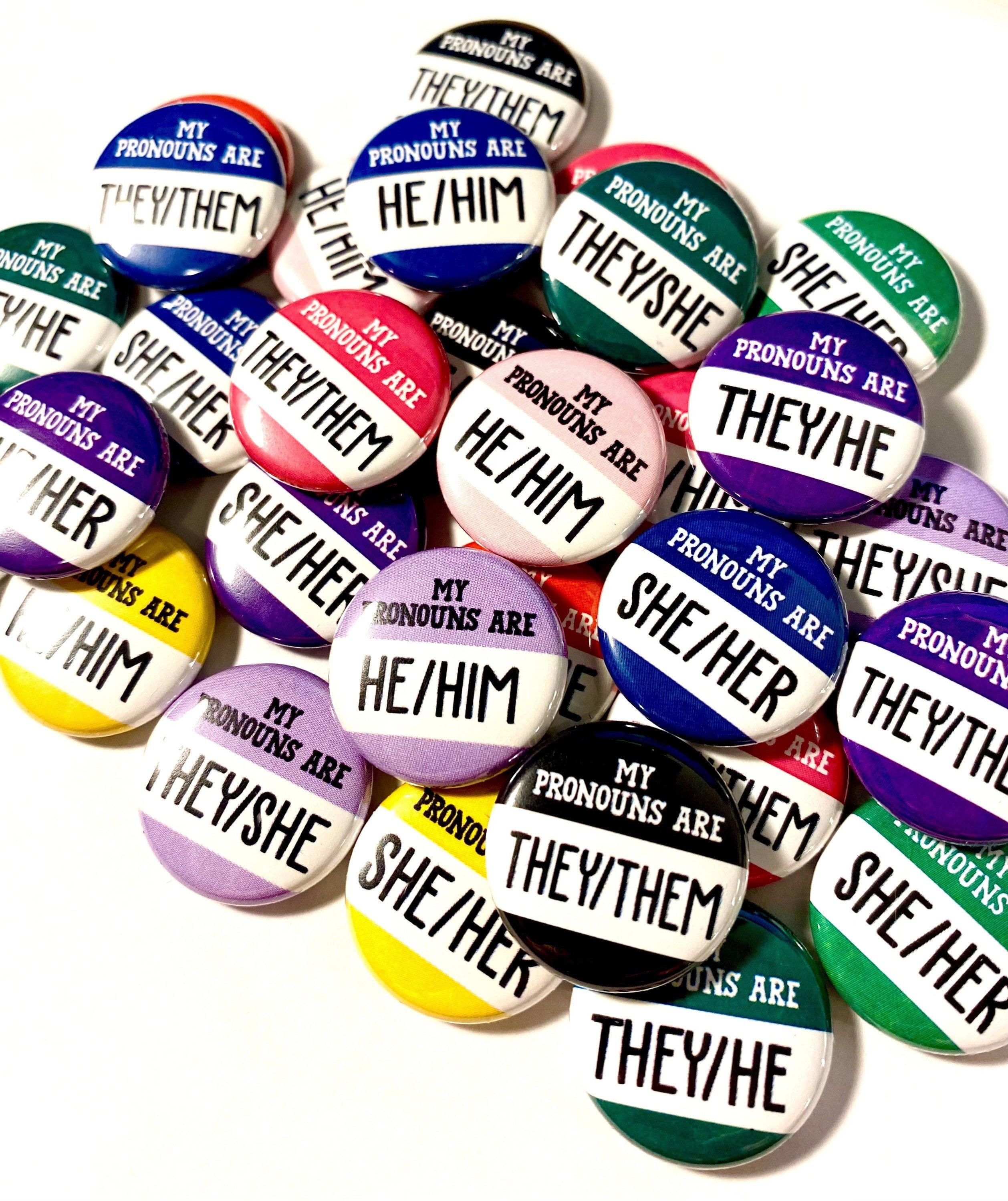 Bulk Pronoun Pins one-inch Mini Badges Bulk Pronoun Badges - Etsy