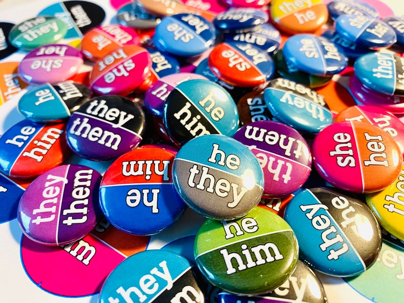 Bulk Pronoun Pins (one-inch Mini Badges), Bulk Pronoun Badges, Pronouns ...