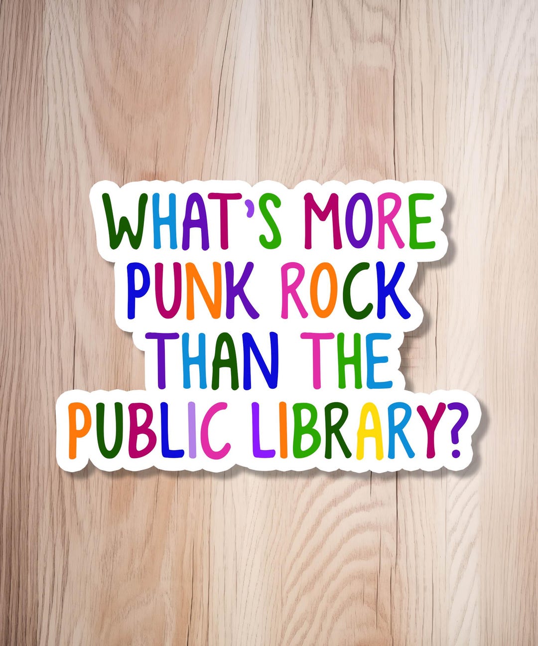 Public Library Punk Rock Sticker for Laptop, Water Bottle, or Kindle ...