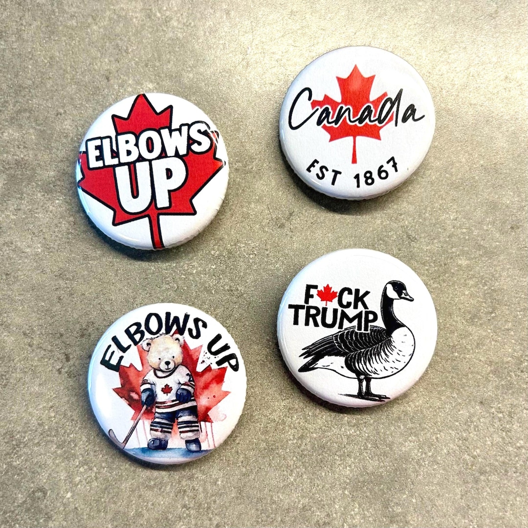 Elbows Up, Canadian Pride Button Bundle, Canada Badge Set, Dump Trump ...