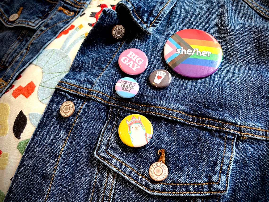 Queer Button Queer Badge Gay & Lesbian Pride Button Magnet | Etsy