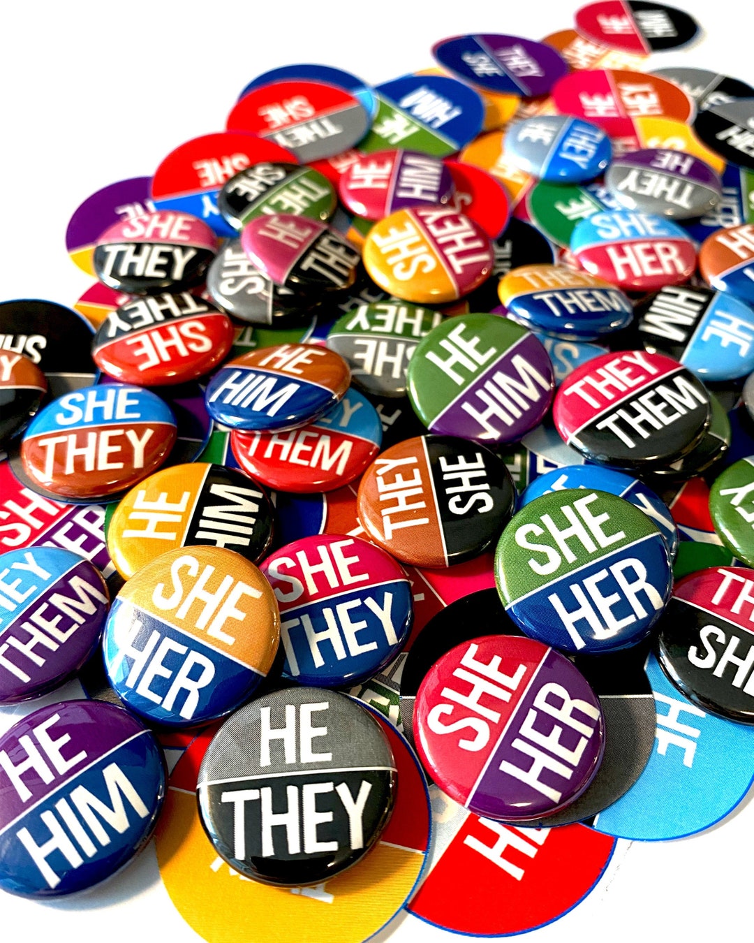 Bulk Pronoun Badges, Back to School Pronouns, Bulk Pronoun Pins (one-inch Mini Badges), Pronouns ...