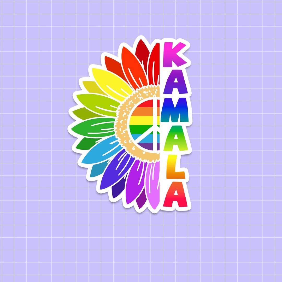 Kamala Harris Sticker, Dishwasher Friendly Sticker, Kamala Rainbow ...