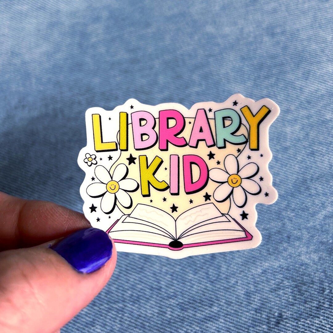 Library Kid Sticker, Booklovers Sticker for Laptop, Kindle, Notebook ...