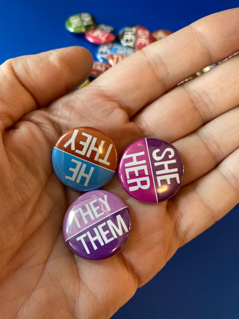 Bulk Pronoun Badges, Back to School Pronouns, Bulk Pronoun Pins (one ...
