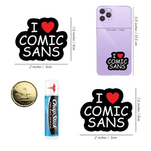 Comic Sans Sticker, Font Appreciation Sticker, Waterproof, Dishwasher ...