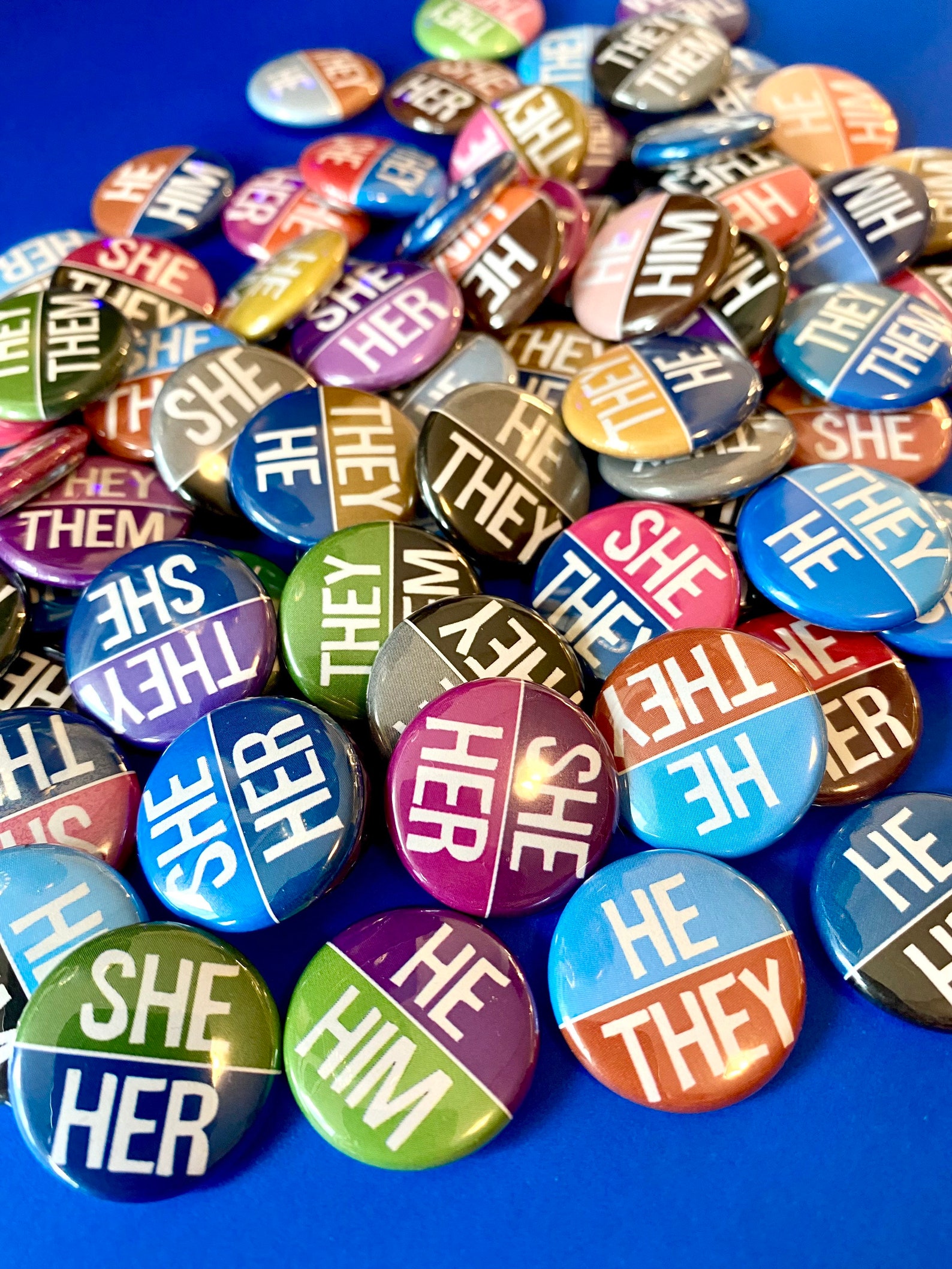 Bulk Pronoun Badges, Back to School Pronouns, Bulk Pronoun Pins (one ...