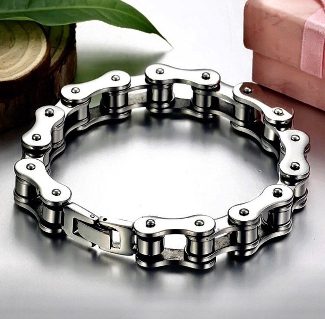 Mens Unisex Titanium Bicycle Chain Bracelet Birthday - Etsy