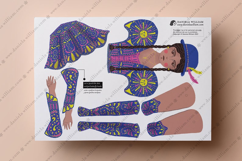 Printable Articulated Paper Doll Carnival Costume Craft for Kid Paper ...