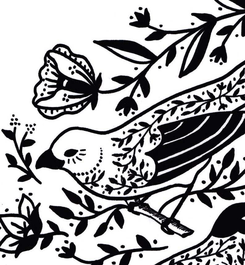 Tattoo Bird Print Tattoo Flash Folk Art Folk Bird Art Bird | Etsy