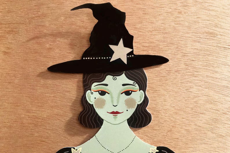 Articulated Paper Doll Printable Witch Art Doll Diy Movable Paper Doll ...