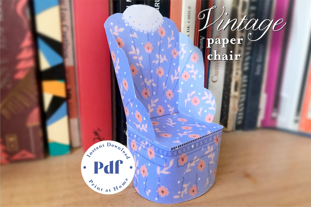 Vintage Paper Chair Template Printable Craft for Kid Toy Armchair Diy ...