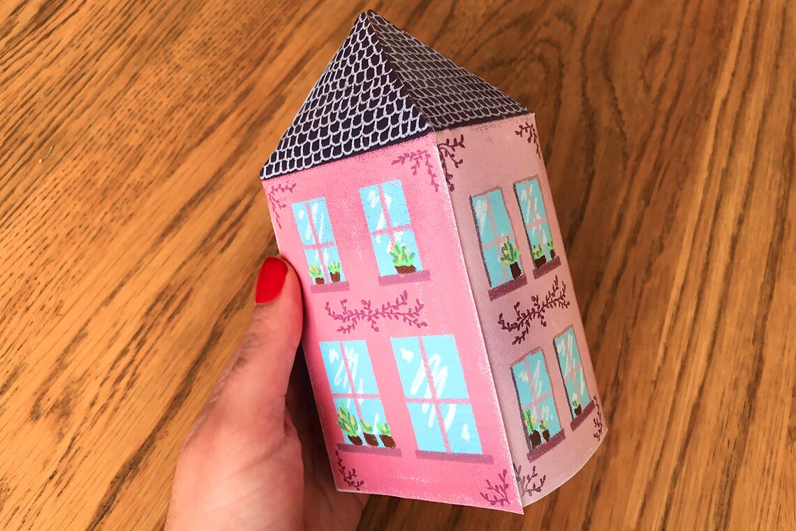 Printable Paper Dollhouse Template, DIY Craft Project (PDF) - Etsy