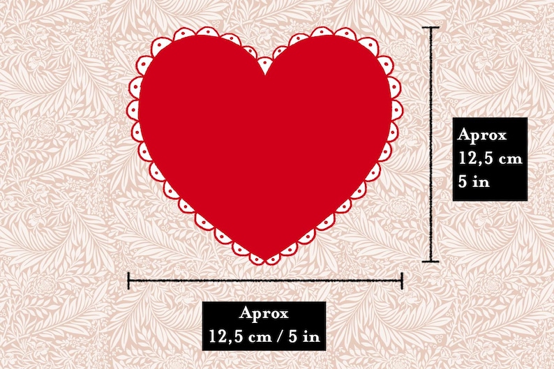 Printable Lace Doily Hearts Paper Garland 4 Designs 2 Colors Template ...